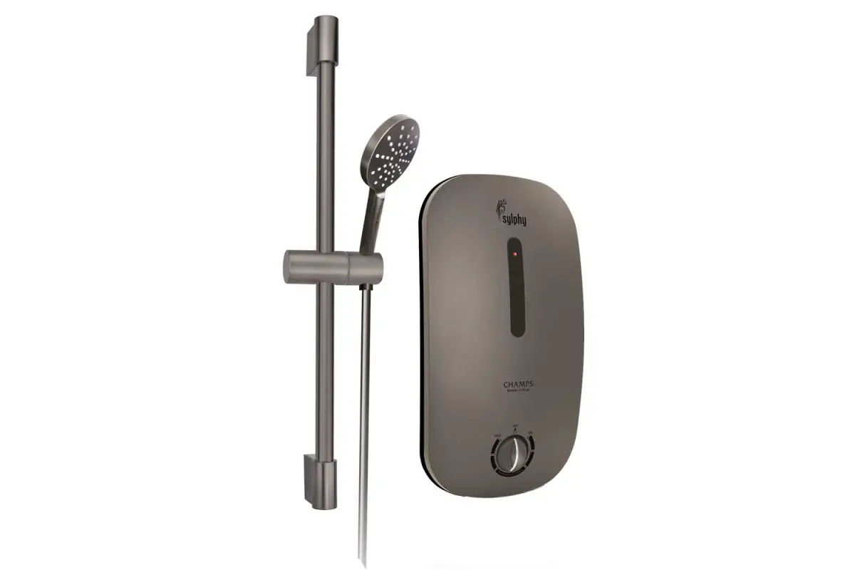 Legend Instant Water Heater With Rain Shower Set (Gun Metal) - Champs